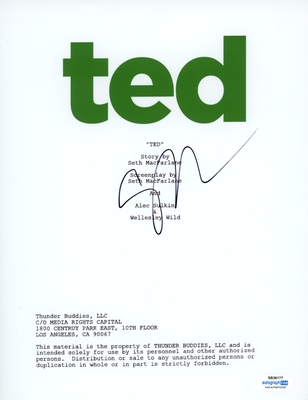 Seth MacFarlane Autograph Profile by RACC - Seth MacFarlane Autographs ...